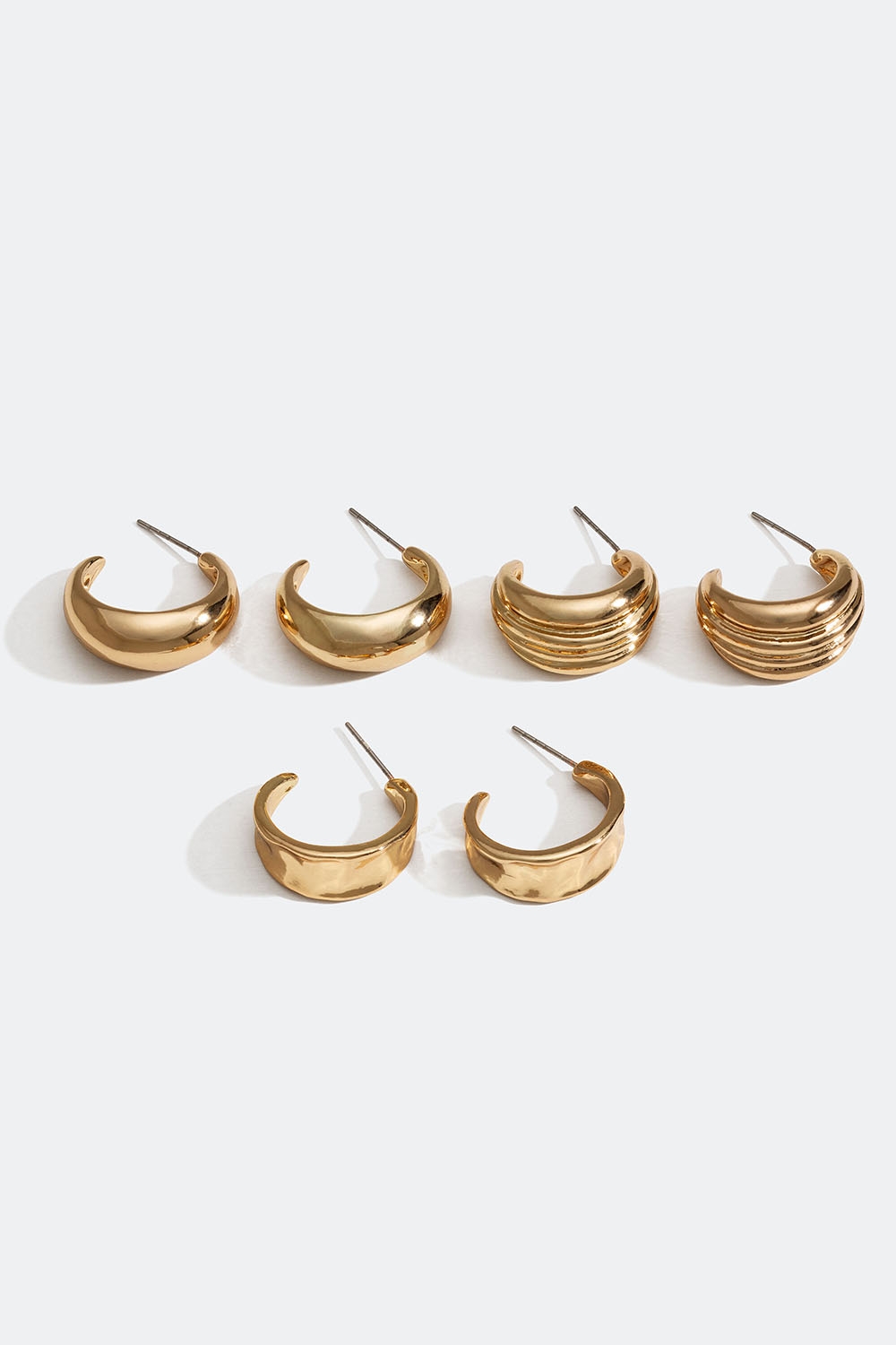 Køb Chunky Guldfarvede Hoops 3 Pak På Glitterdk