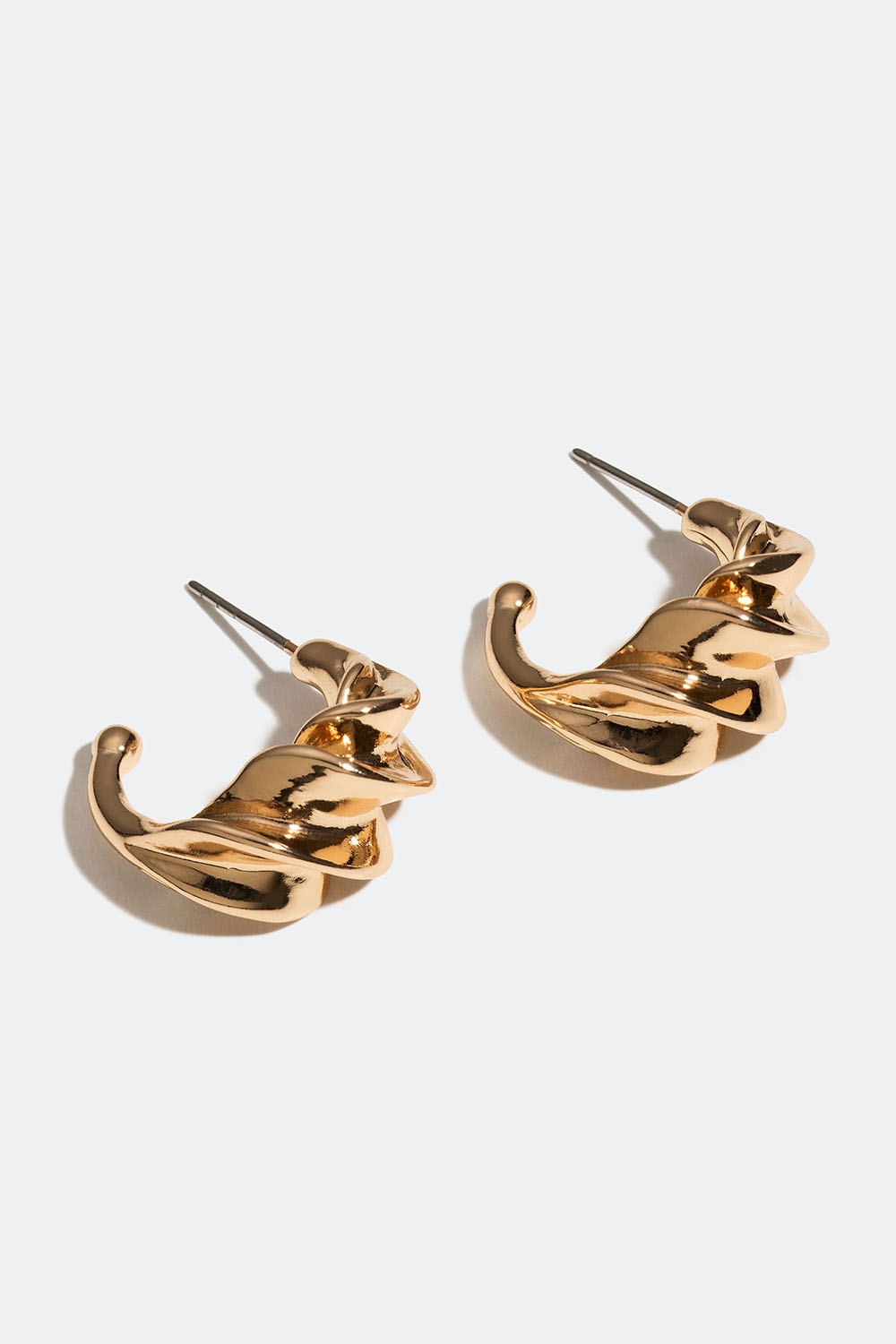 Køb Chunky Guldfarvede Hoops Med Snoet Design På Glitterdk